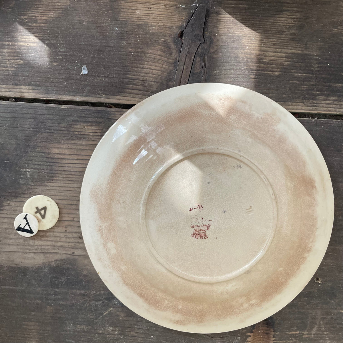 French Antique Stained Plate – No.4 Vintage