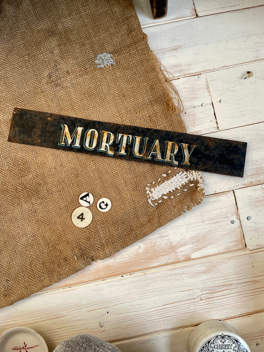 Antique Mortuary Sign – No.4 Vintage